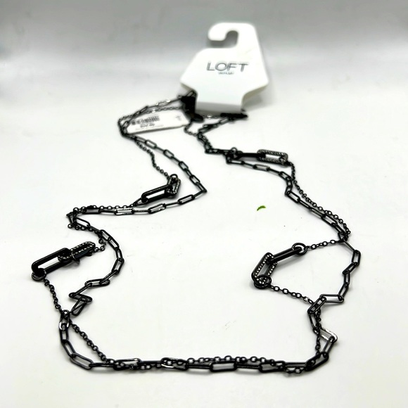 LOFT | Jewelry | Nwt Beautiful Black Chain Necklace Loft | Poshmark